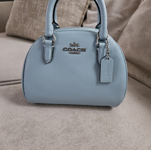 Coach | Bags | Coach Sydney Satchel In Powder Blue W Mini Skinny Id In ...